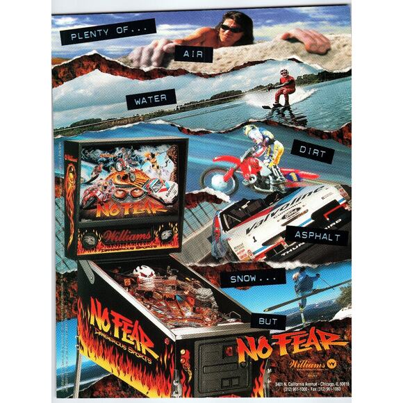 Arcade Flyers | Art | 99 No Fear Dangerous Sports Pinball Machine Flyer ...